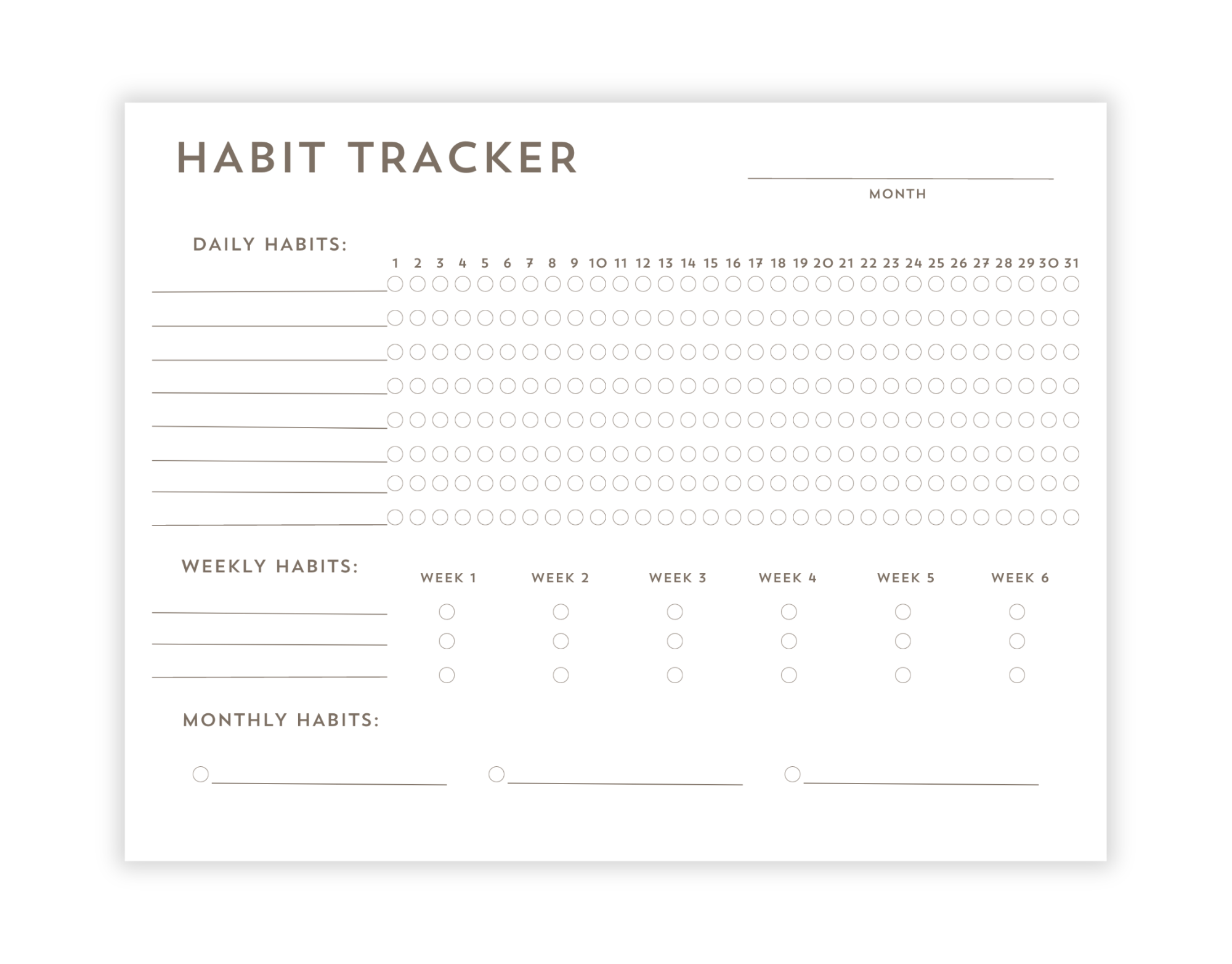 Free Printable Habit Tracker - Winky Pink