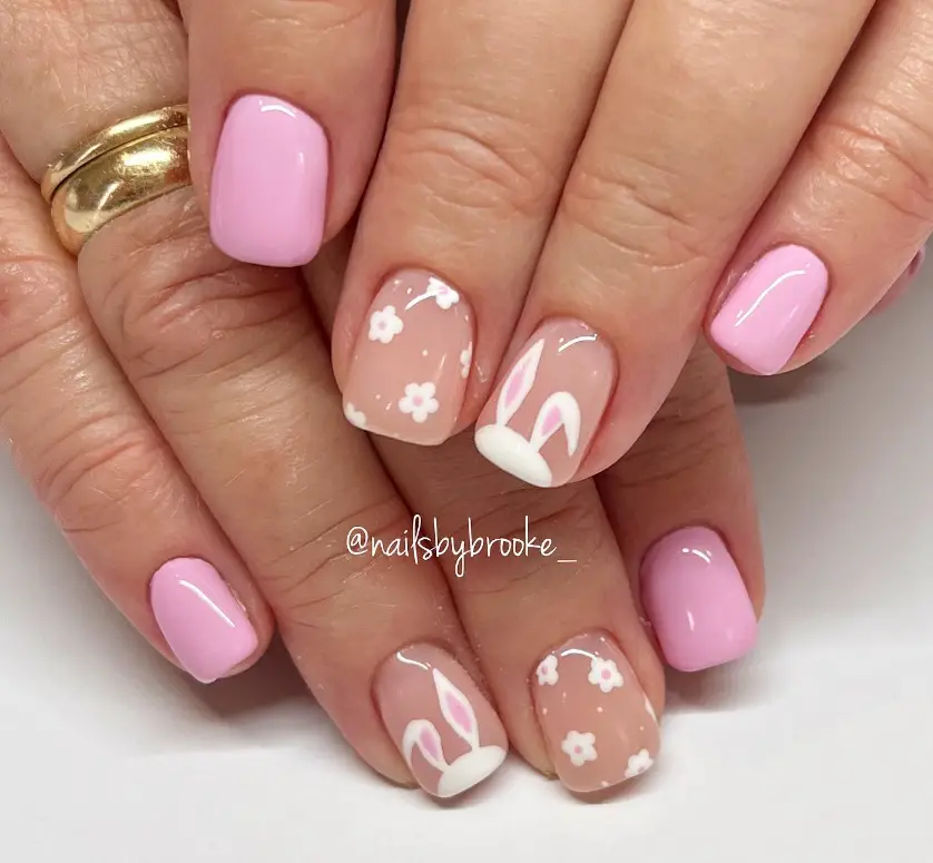 25 Super Cute Short Easter Nail Ideas - Winky Pink