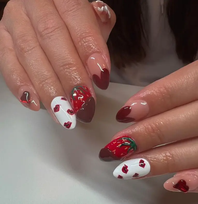 Adorable Strawberry Nail Ideas For Summer - Winky Pink