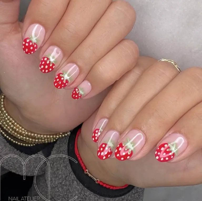 Adorable Strawberry Nail Ideas For Summer - Winky Pink